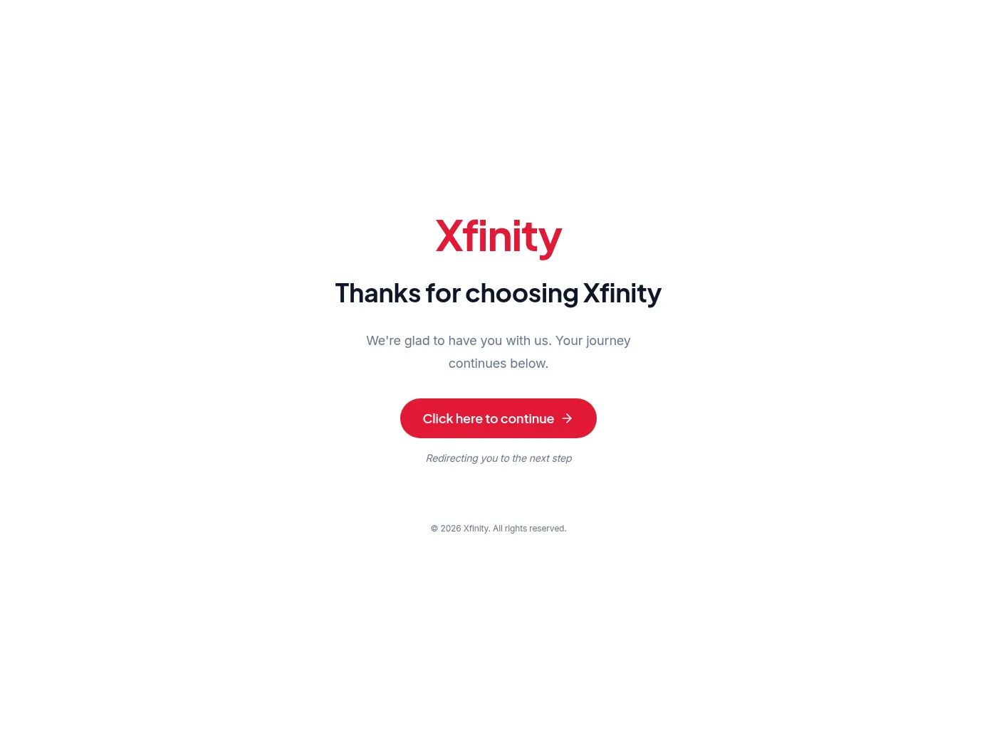 Xfinity Thank You Page