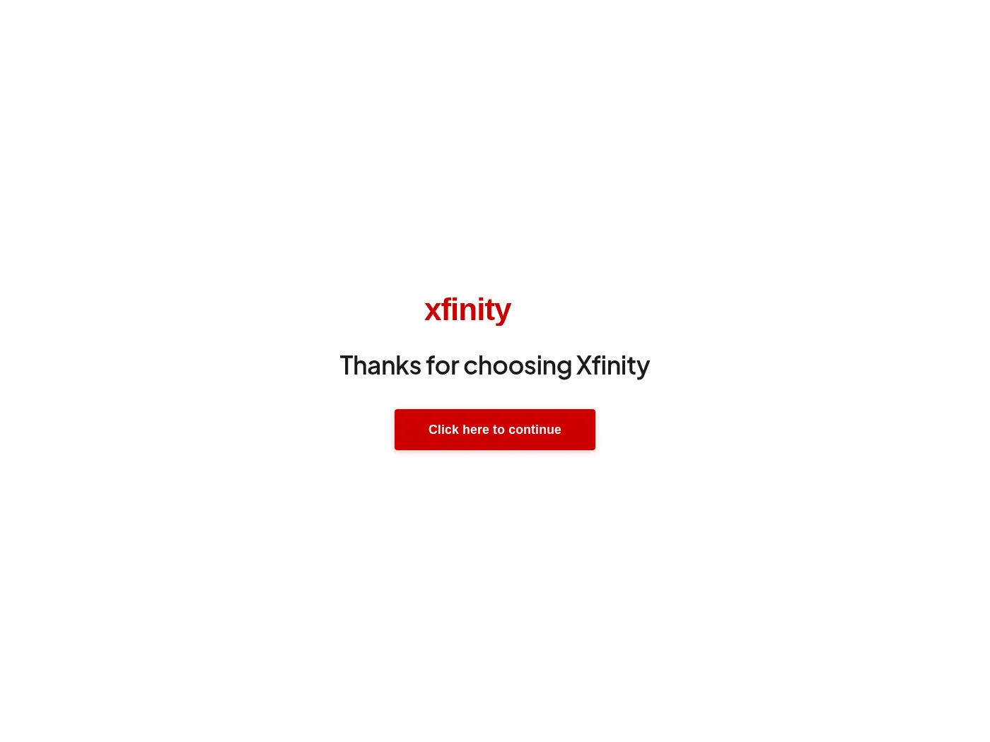 Xfinity Thank You Page