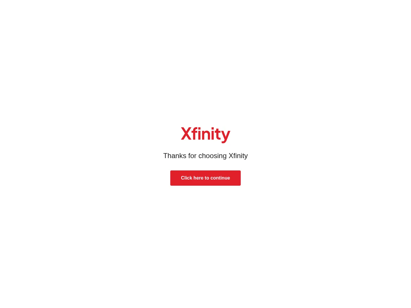 Xfinity Thank You Page
