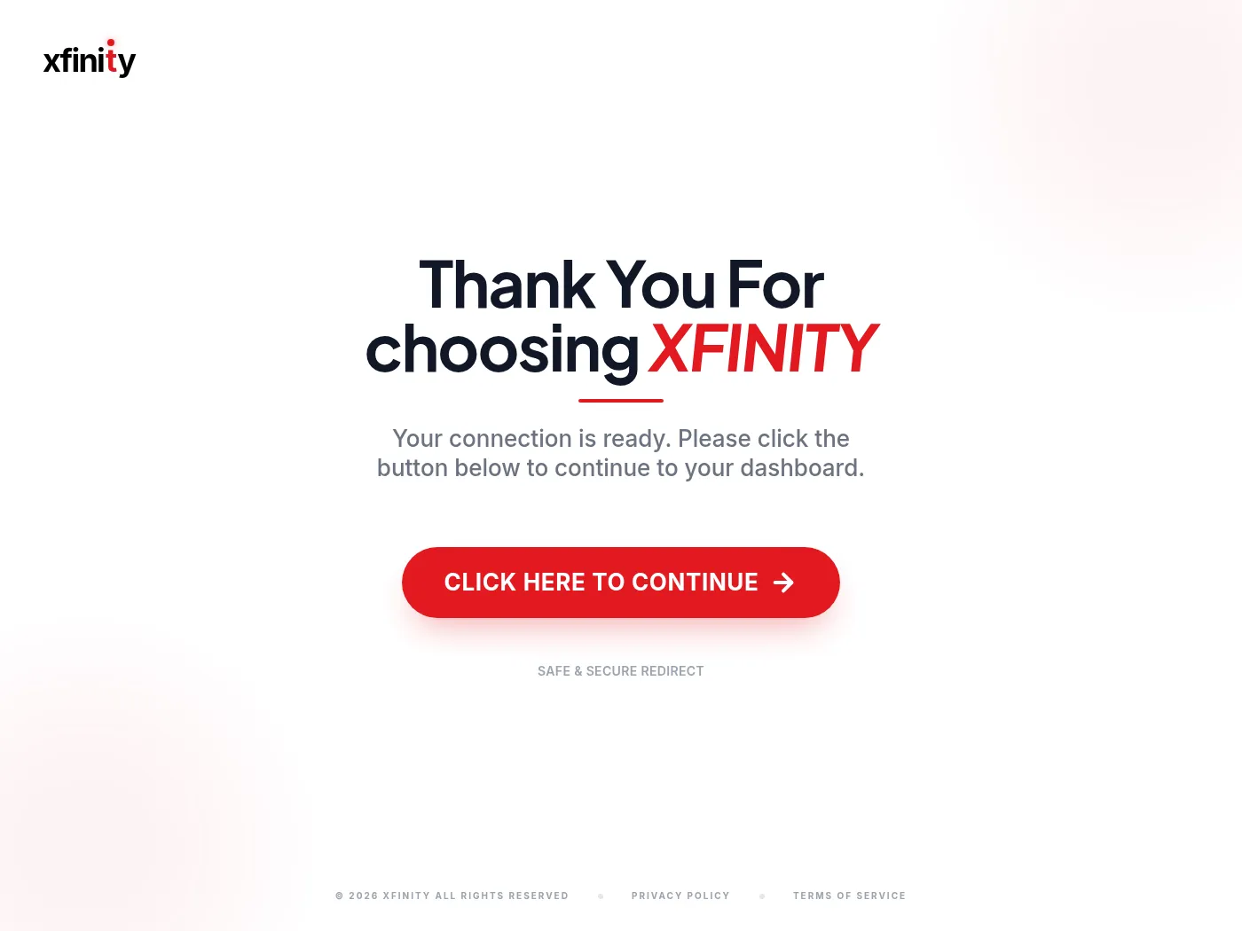 Xfinity Thank You Page