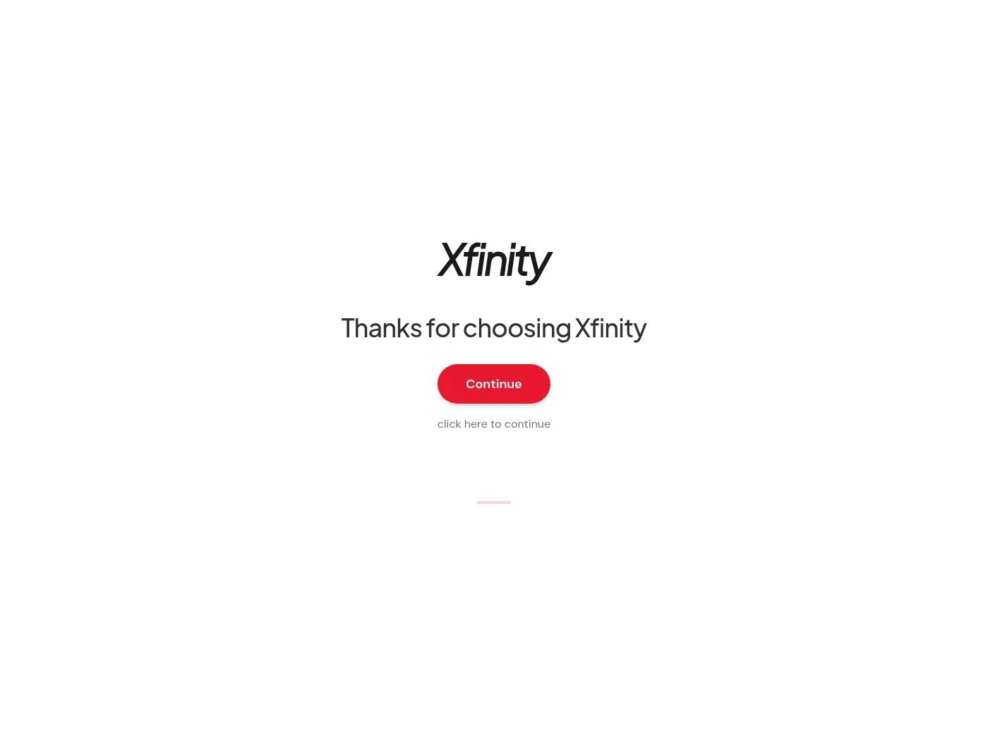 Xfinity Welcome Page