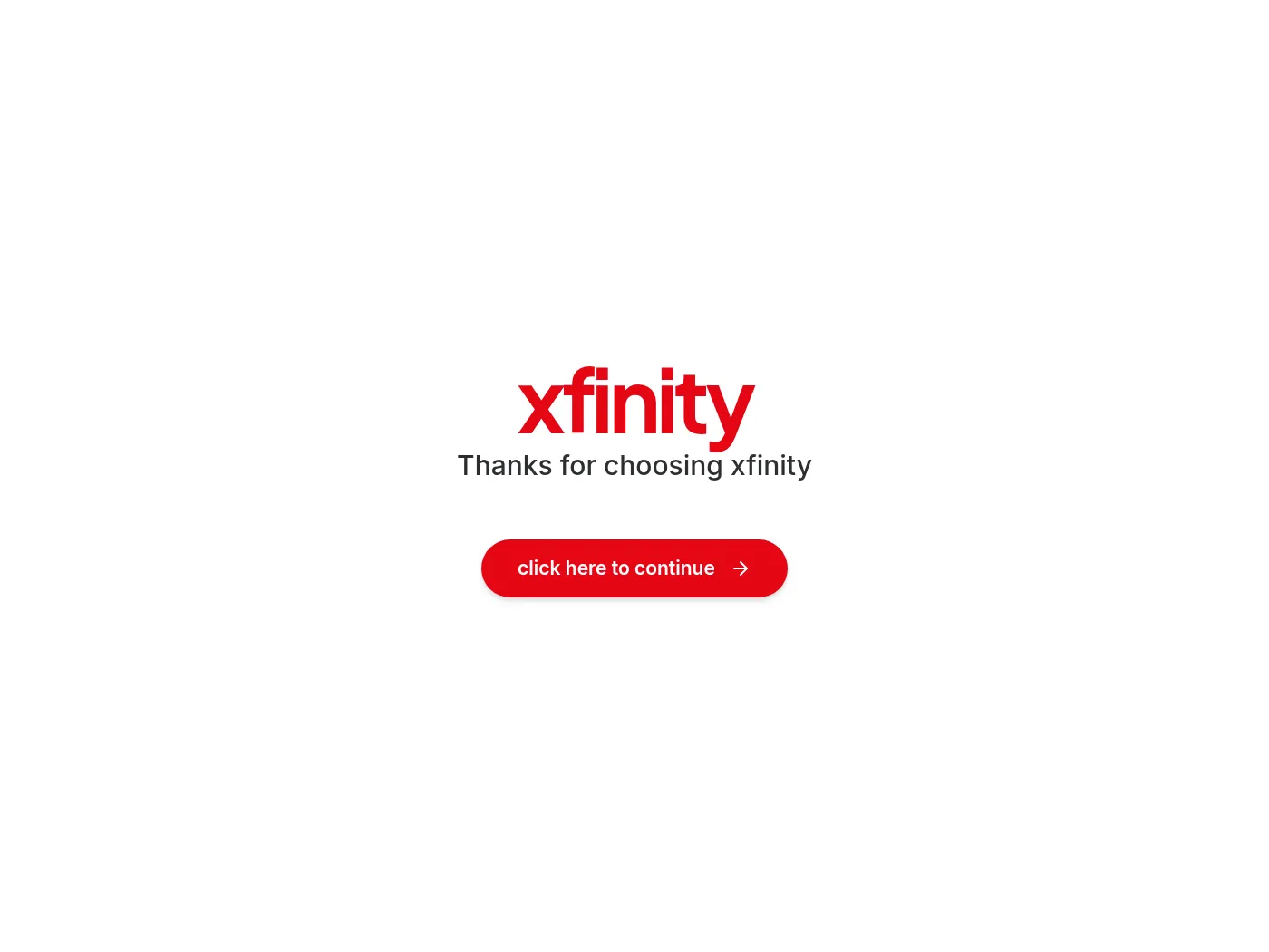 Xfinity Welcome Page