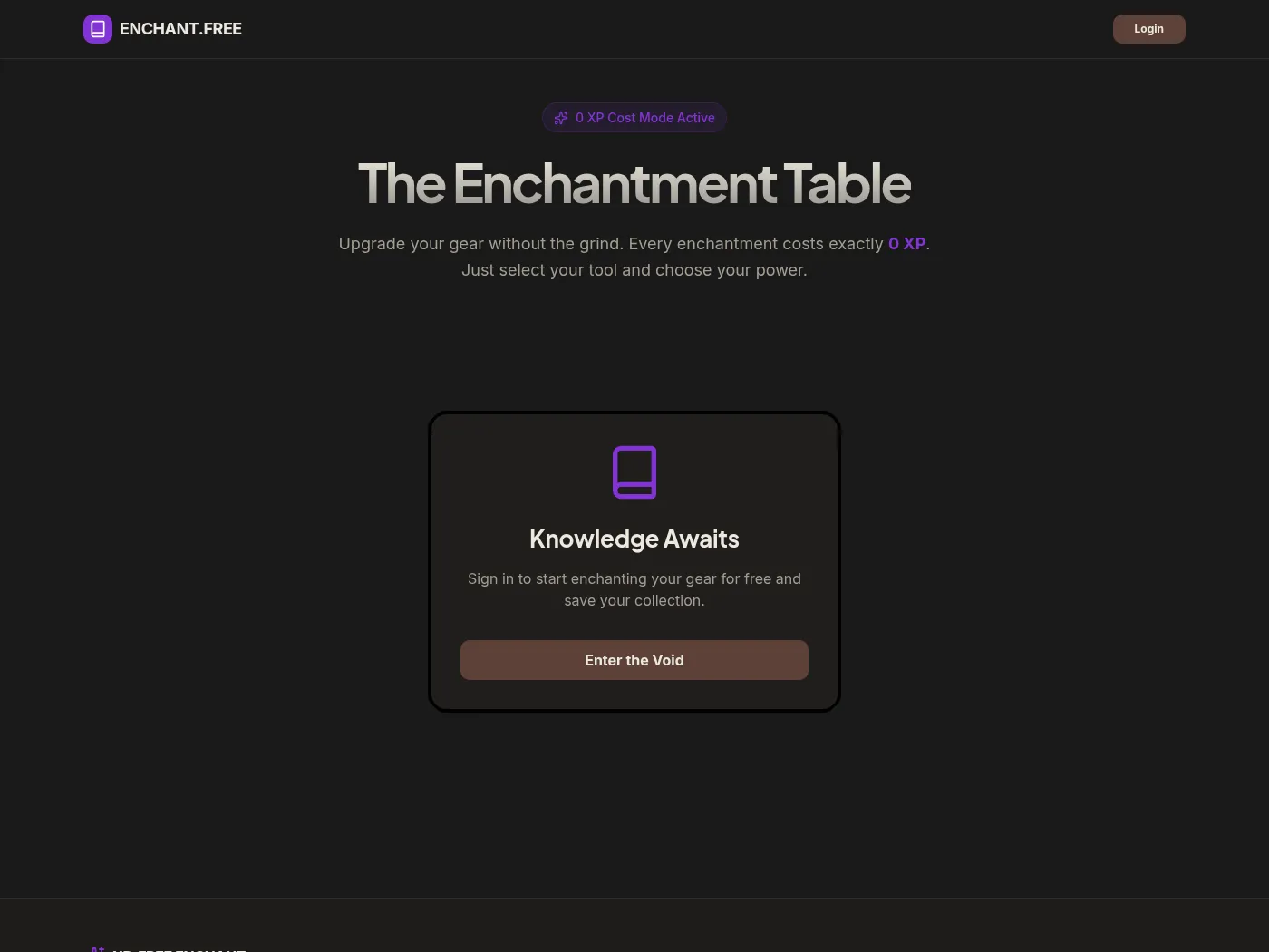 XP-Free Enchant Table