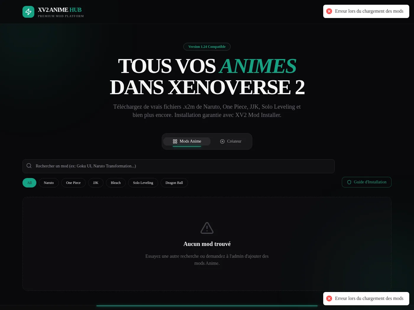 Xenoverse 2 Anime Mod Hub