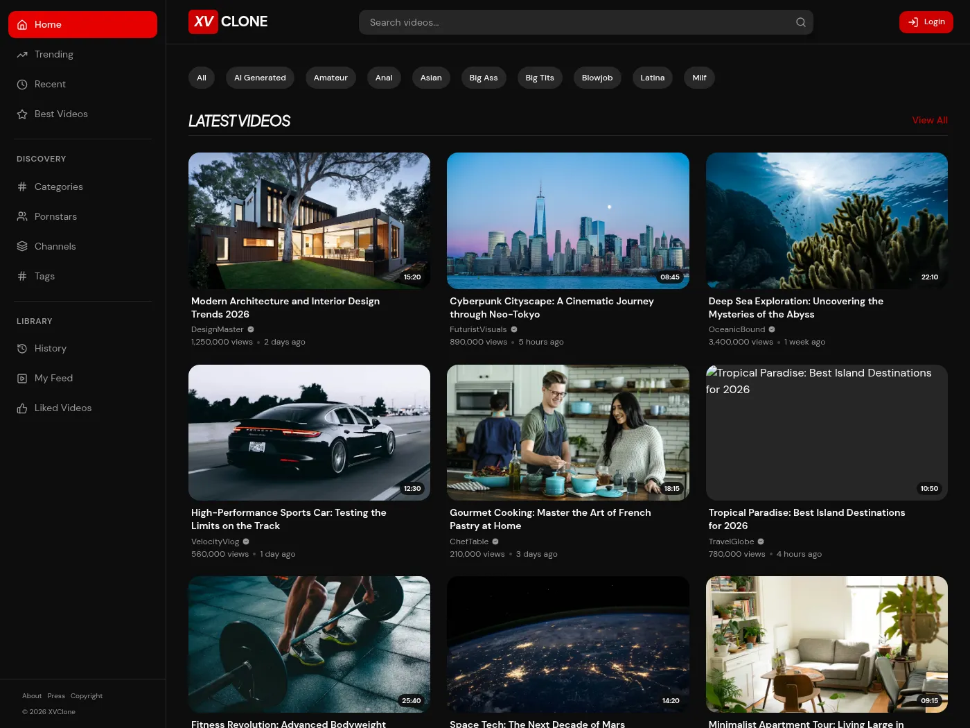 Xvideos Clone