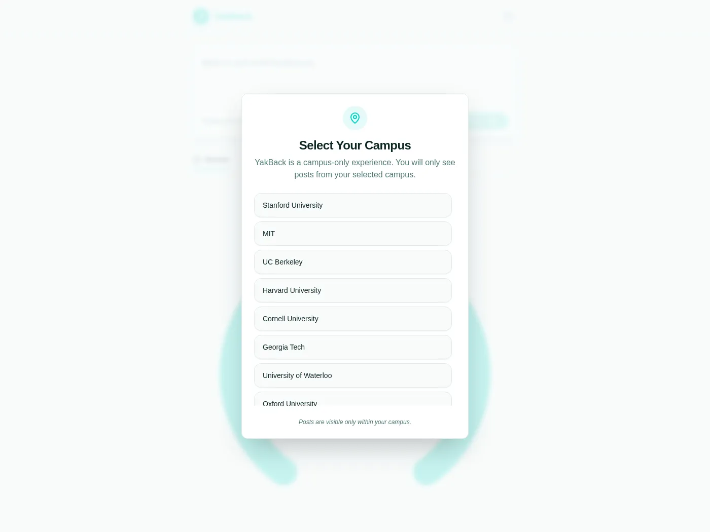 YakBack – Campus-Only Social