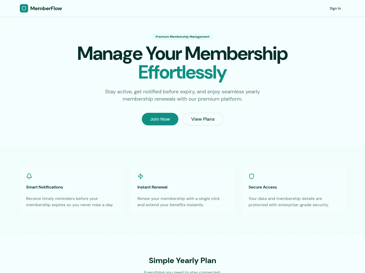 Yearly Member Sign-up