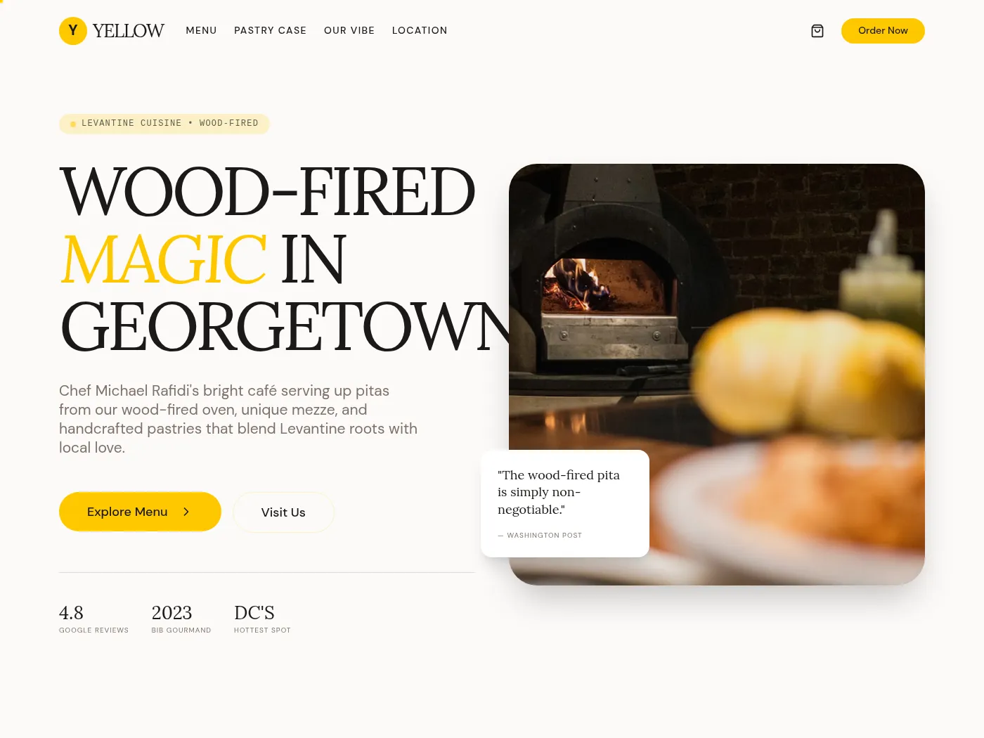 Yellow Georgetown Menu Site