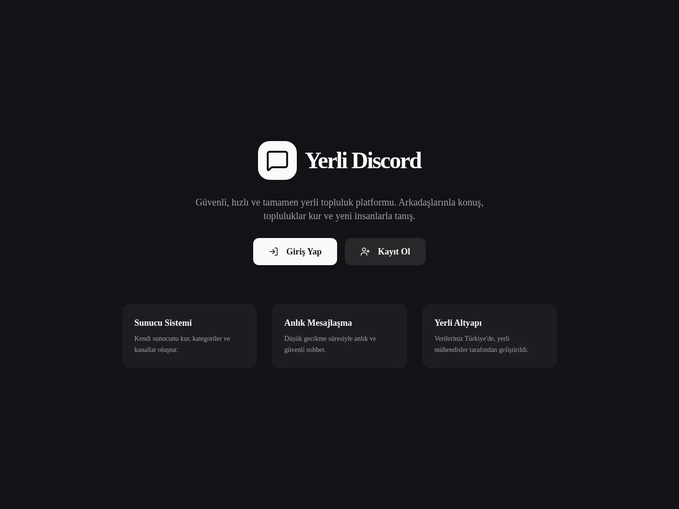 Yerli Discord Clone