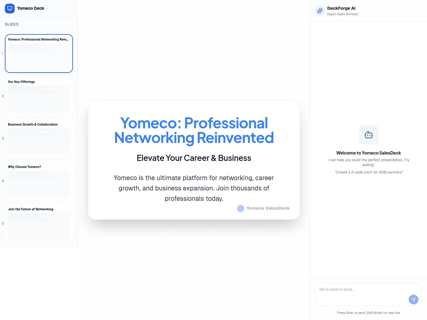 Yomeco Sales Presentation