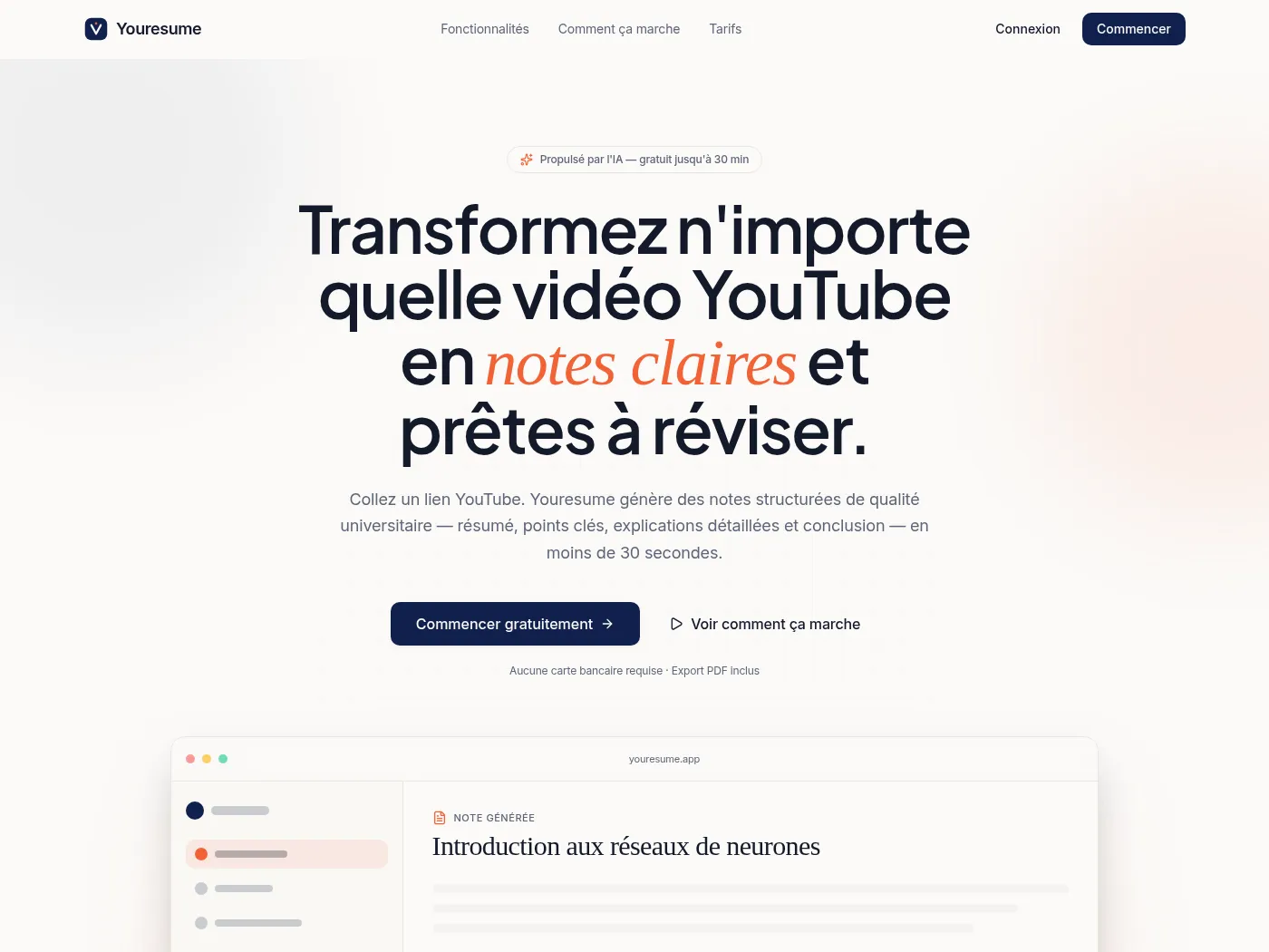 Youresume SaaS Notes App