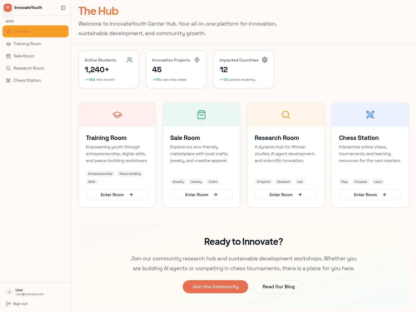InnovateYouth Center Hub