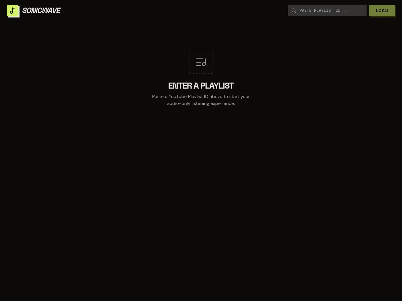 YouTube Audio Playlist Web