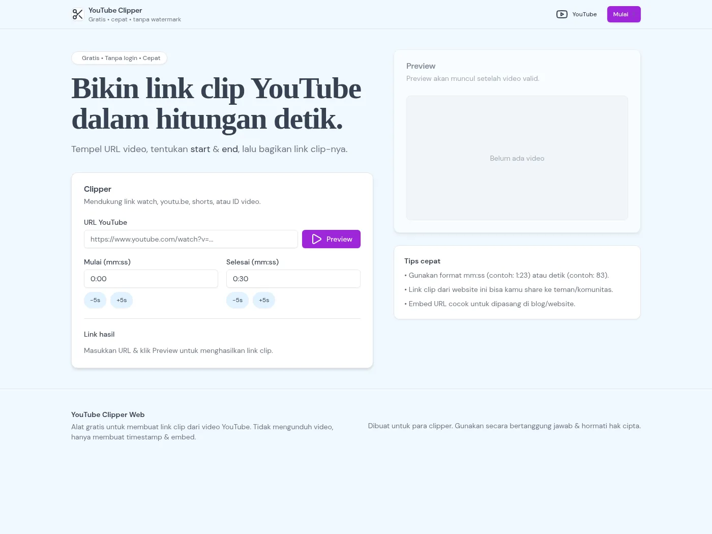 YouTube Clipper Web