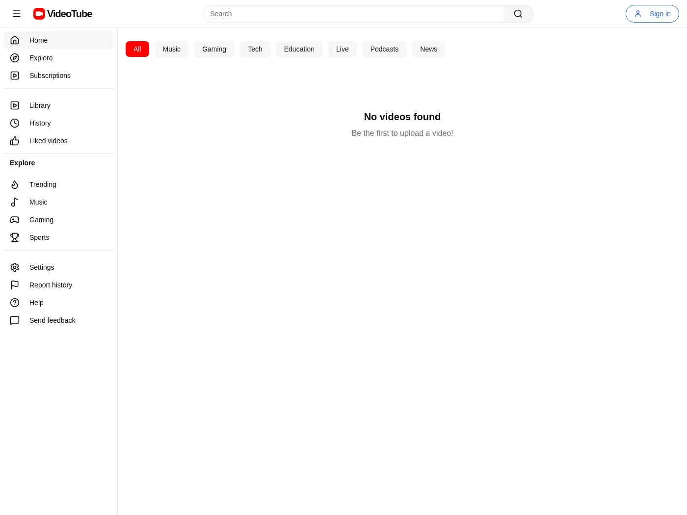VideoTube Clone