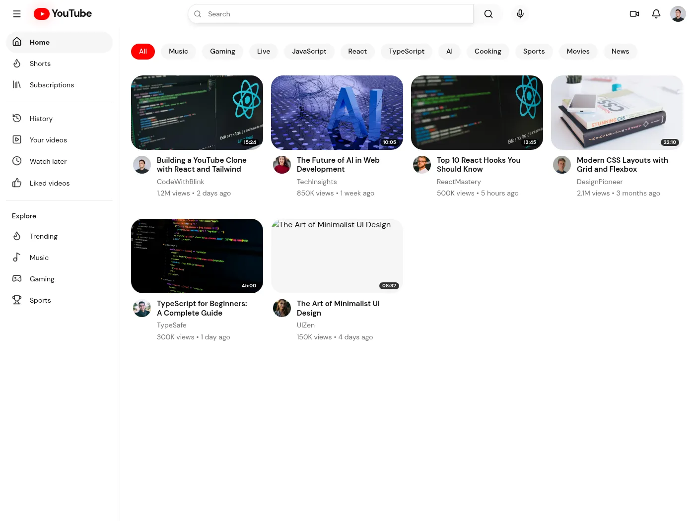 YouTube Clone