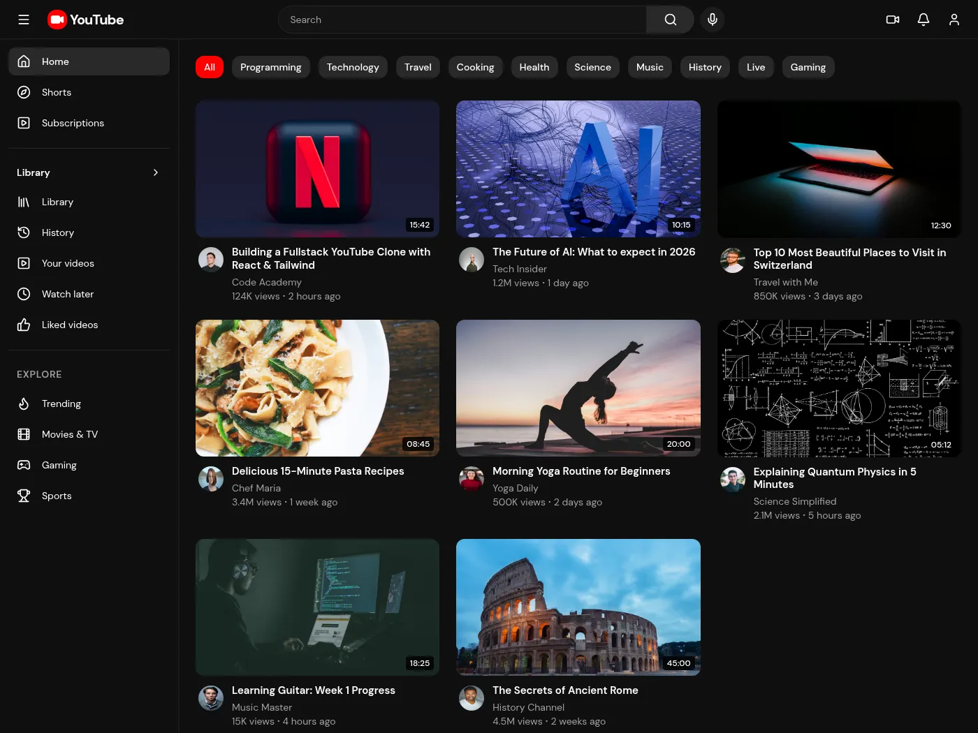 YouTube Clone