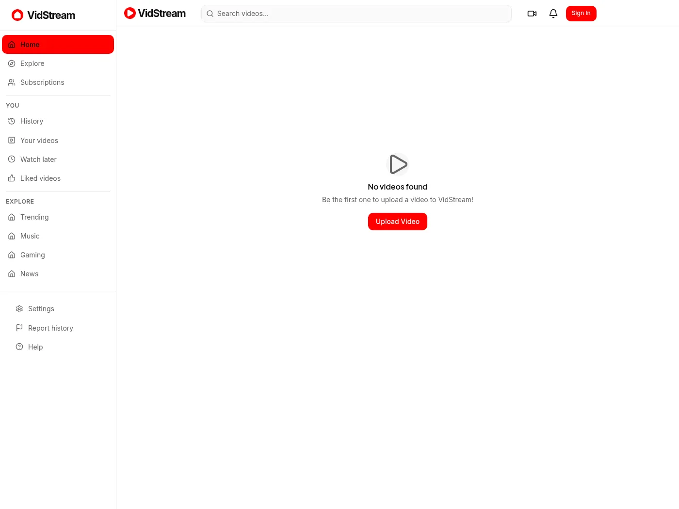 VidStream Clone