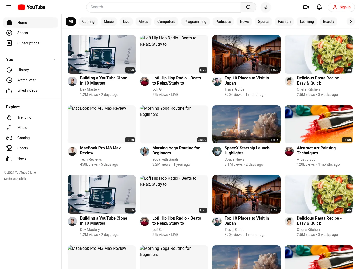 YouTube Clone