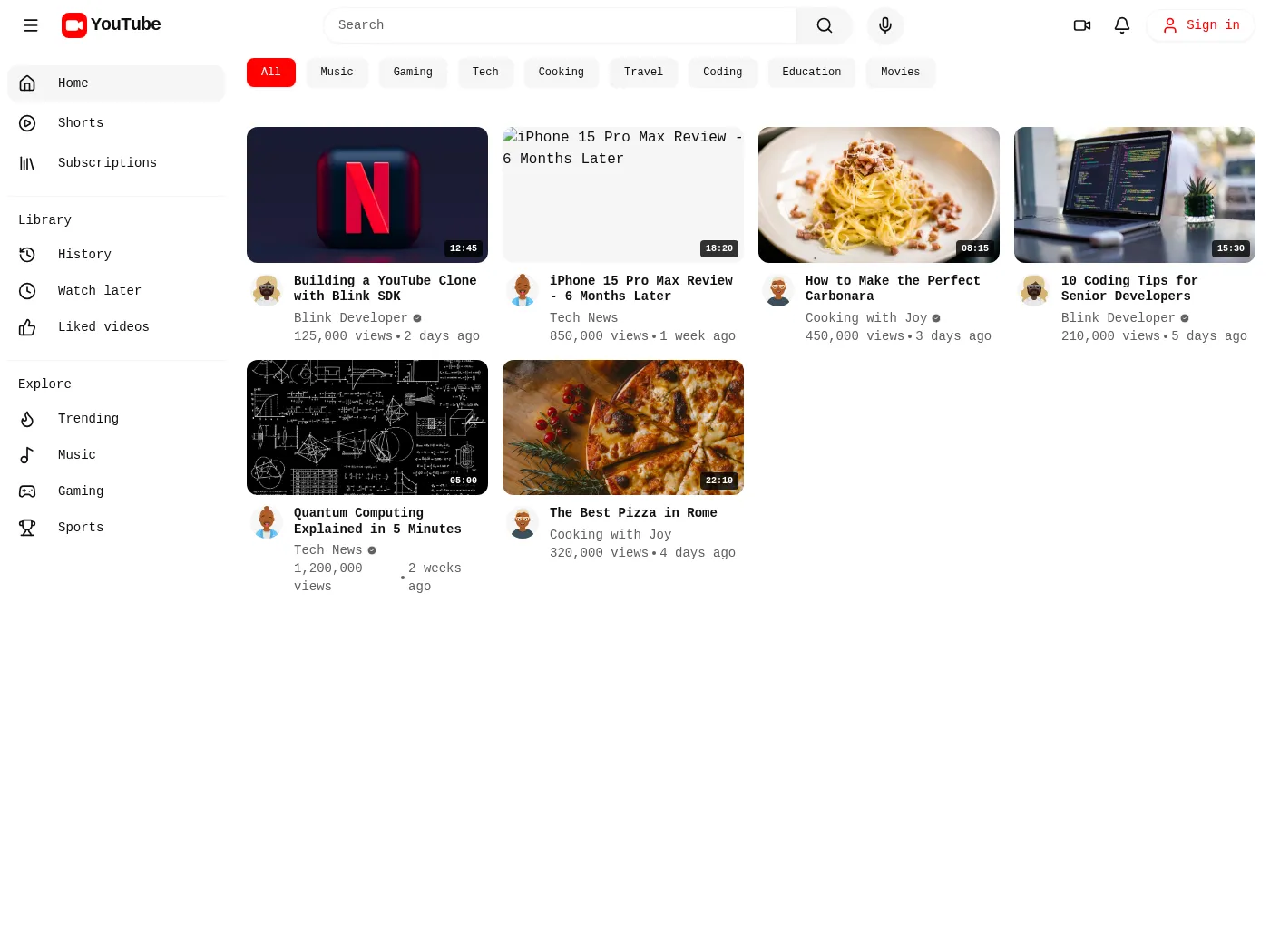 YouTube Clone