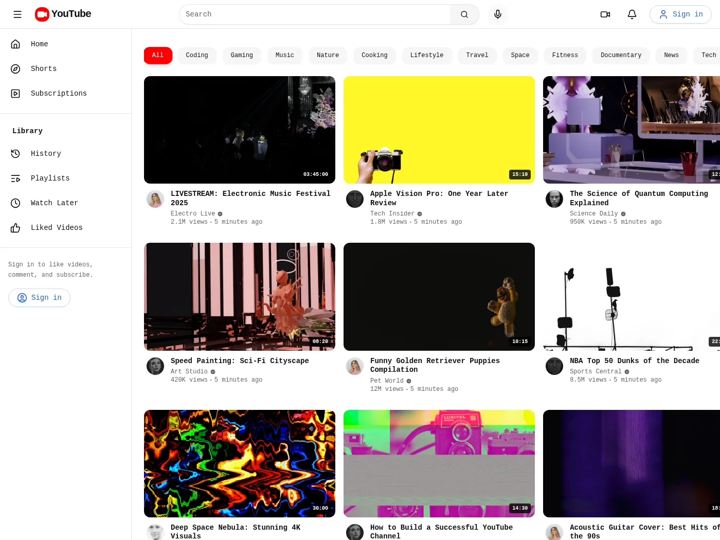 YouTube Perfect Clone
