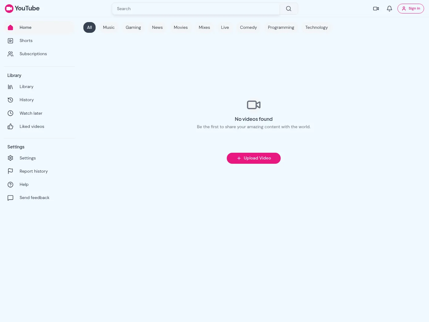 YouTube Clone Hub
