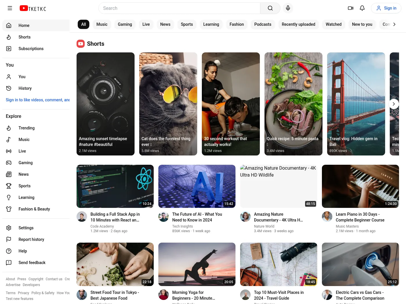 YouTube Clone