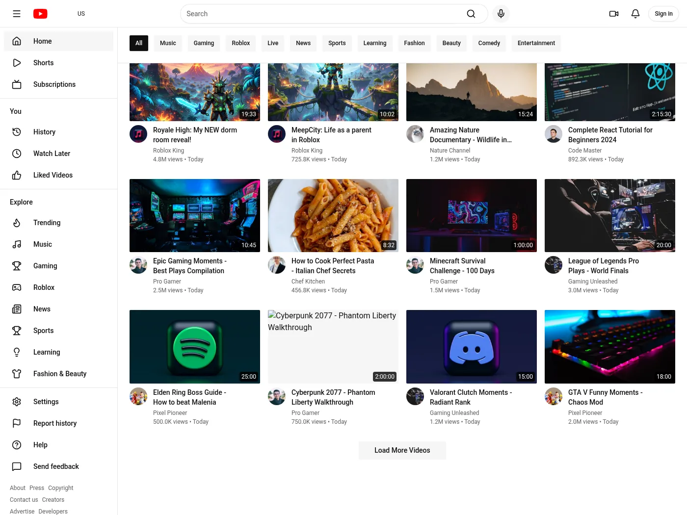 YouTube.com Clone