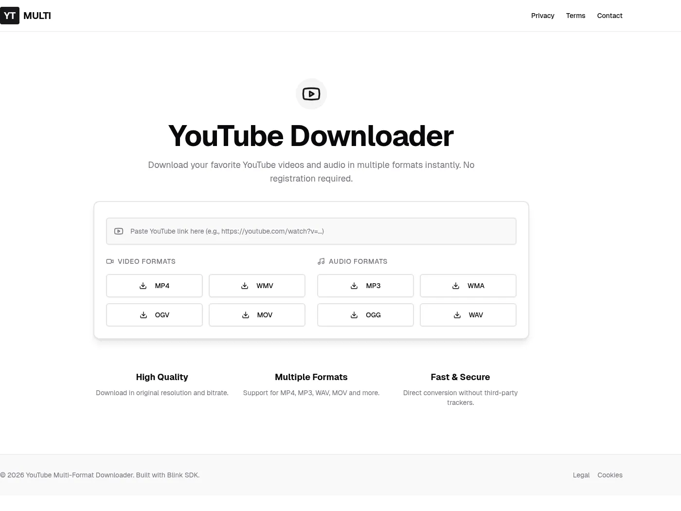 YouTube Multi-Format Downloader