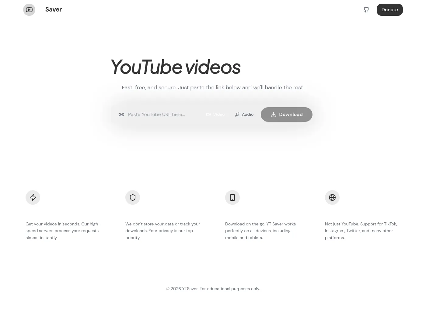 YouTube Saver Site