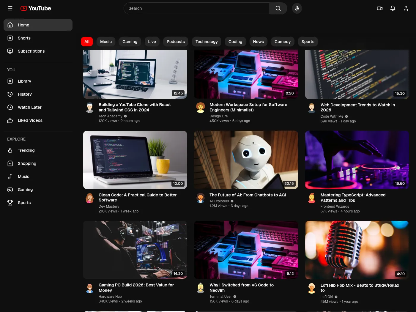 YouTube Fast Clone