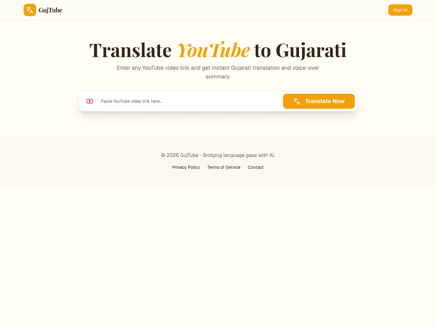 Gujarati YouTube Translator