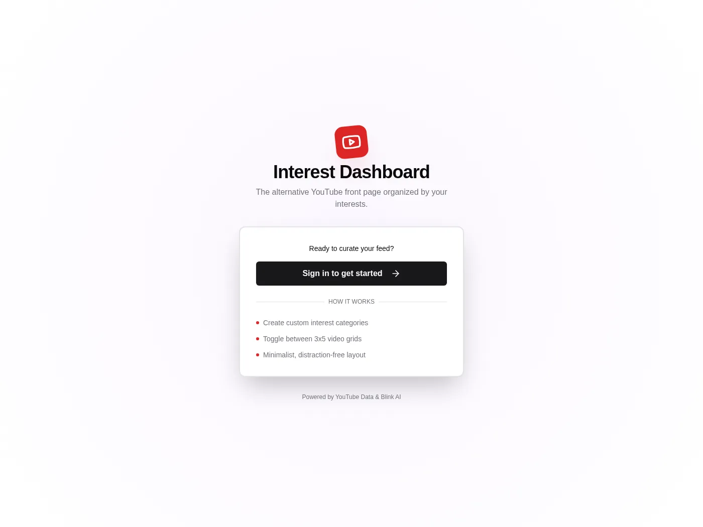 YouTube Interests Dashboard