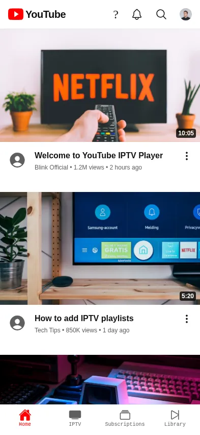 YouTube IPTV Player