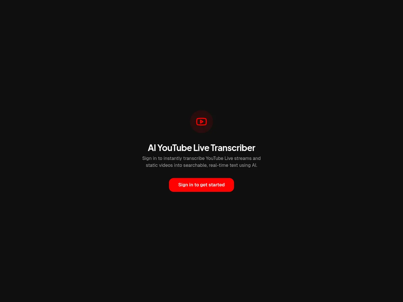 AI YouTube Live Transcriber