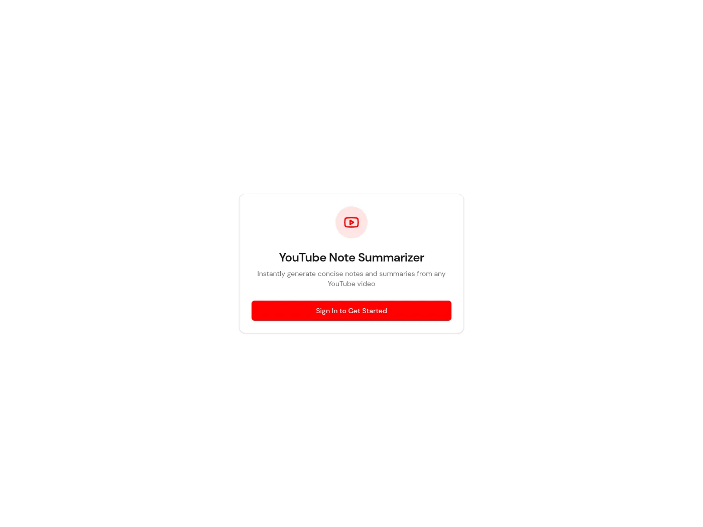 YouTube note summarizer