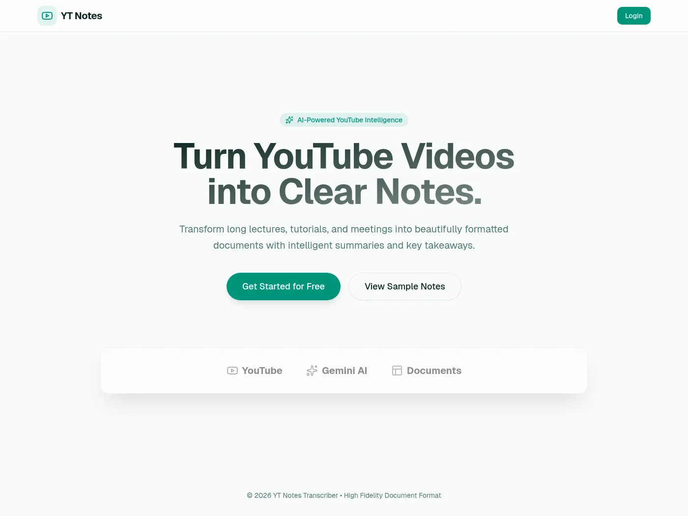 YouTube Notes Transcriber