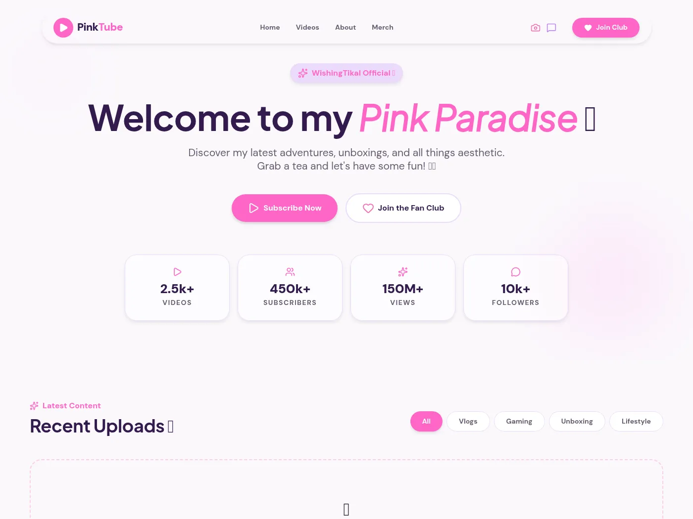 PinkTube Channel Site