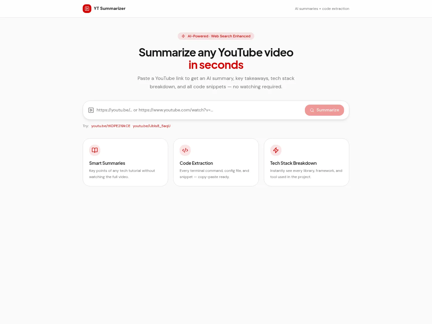 YouTube Summarizer Tool