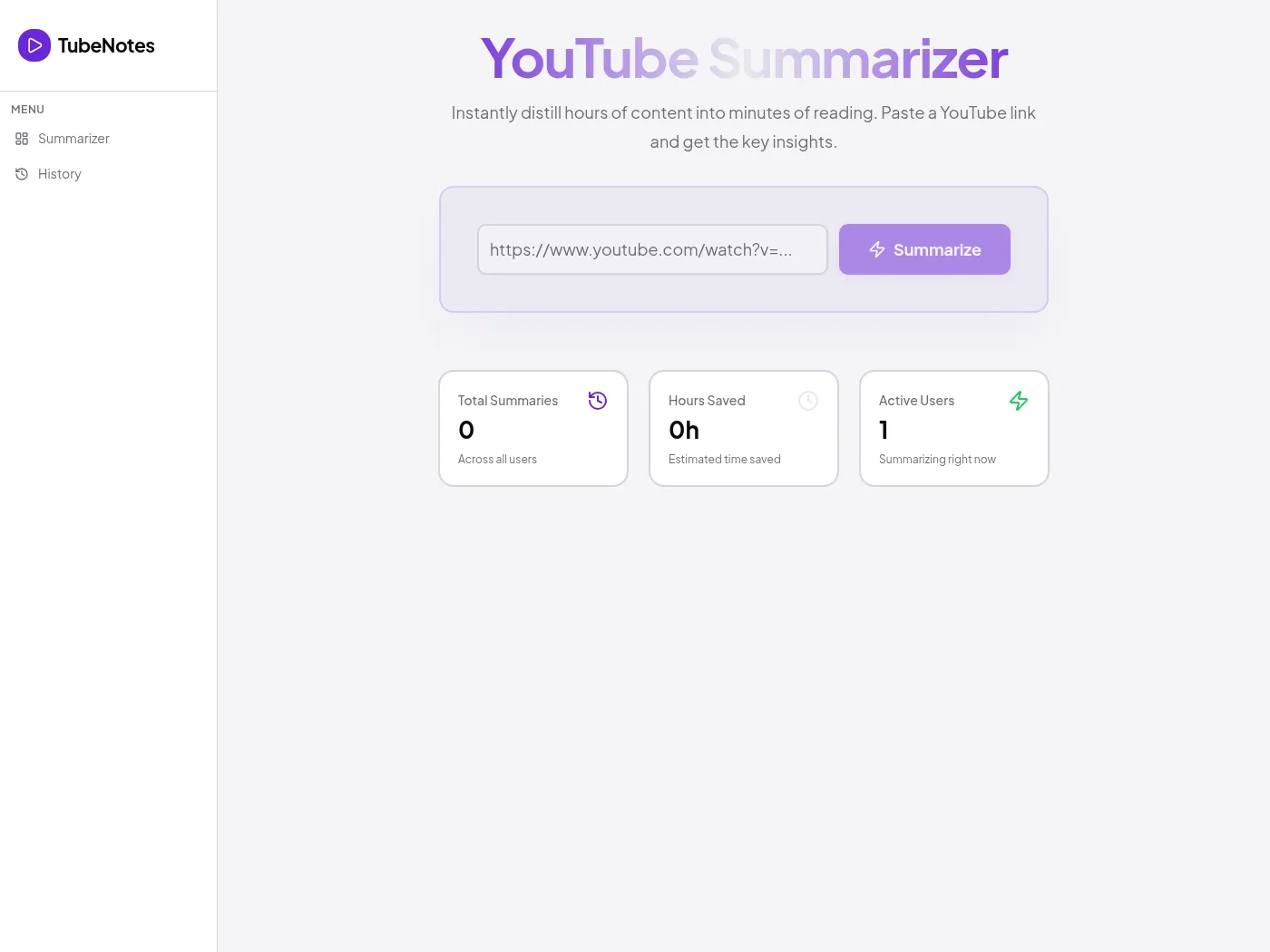 YouTube Summary App