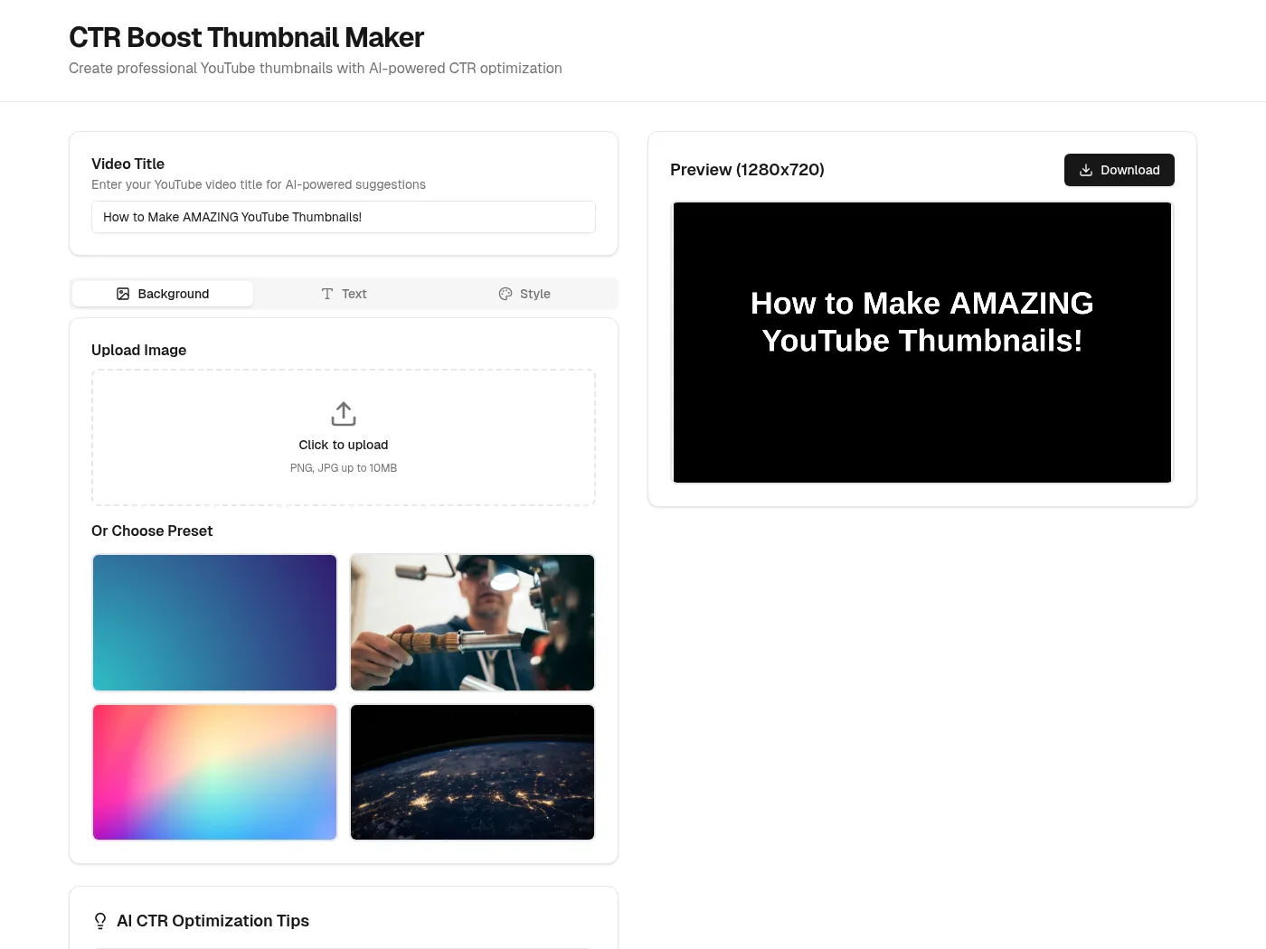CTR Boost Thumbnail Maker