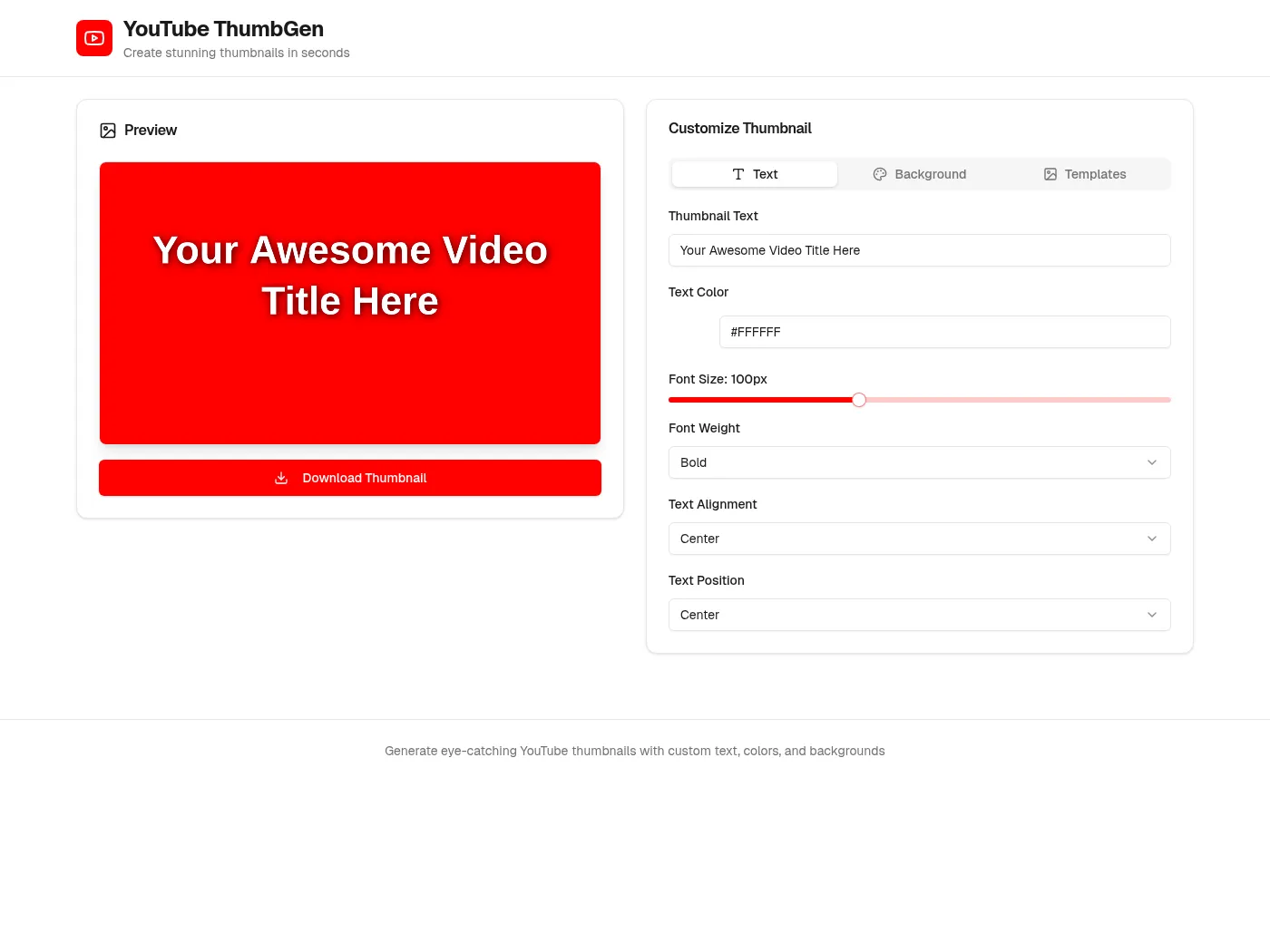 YouTube ThumbGen