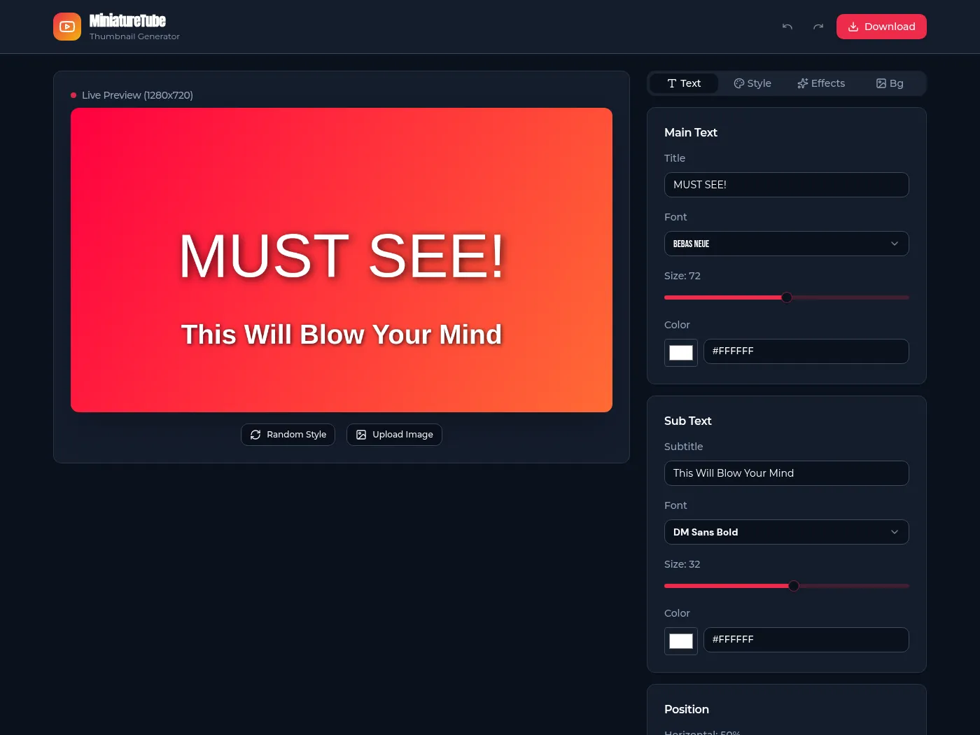 MiniatureTube Generator