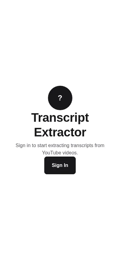 YouTube Transcript Extractor