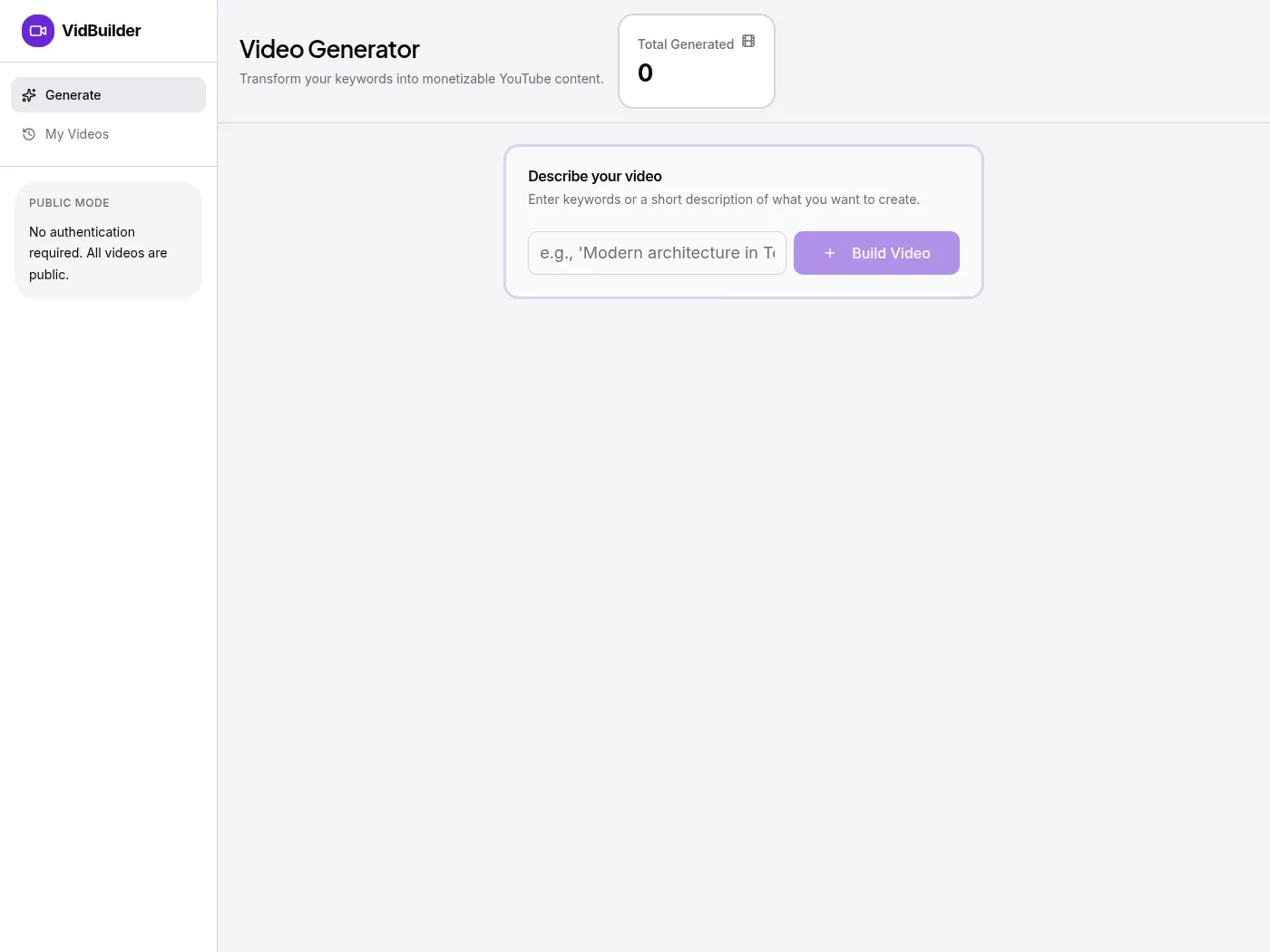 YouTube Video Builder