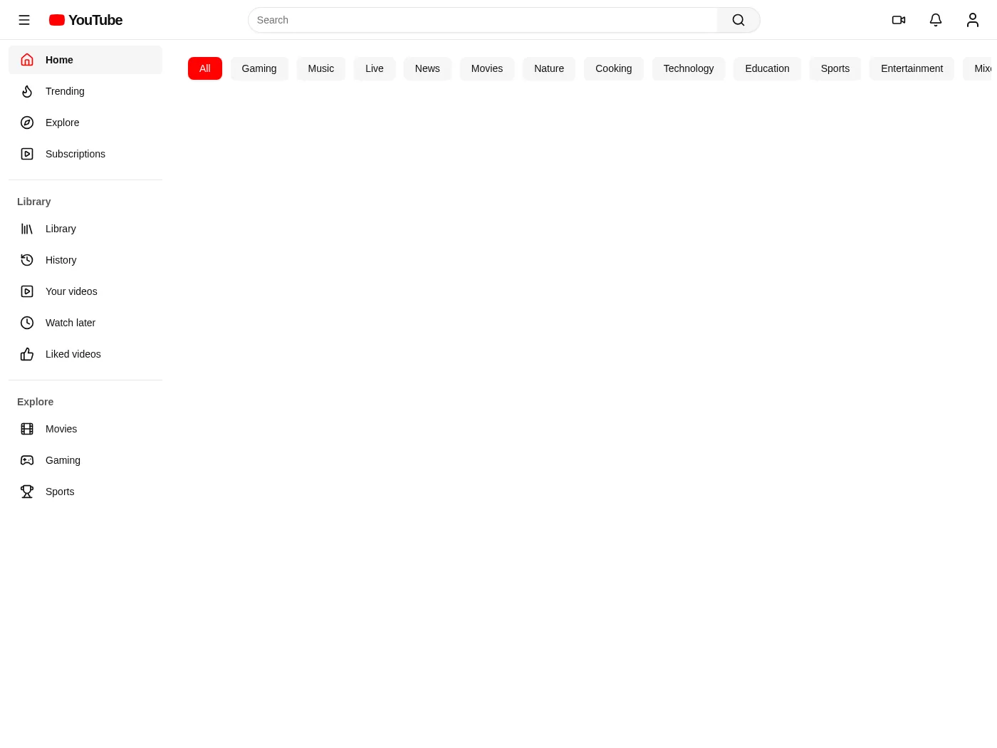 YouTube Web Clone