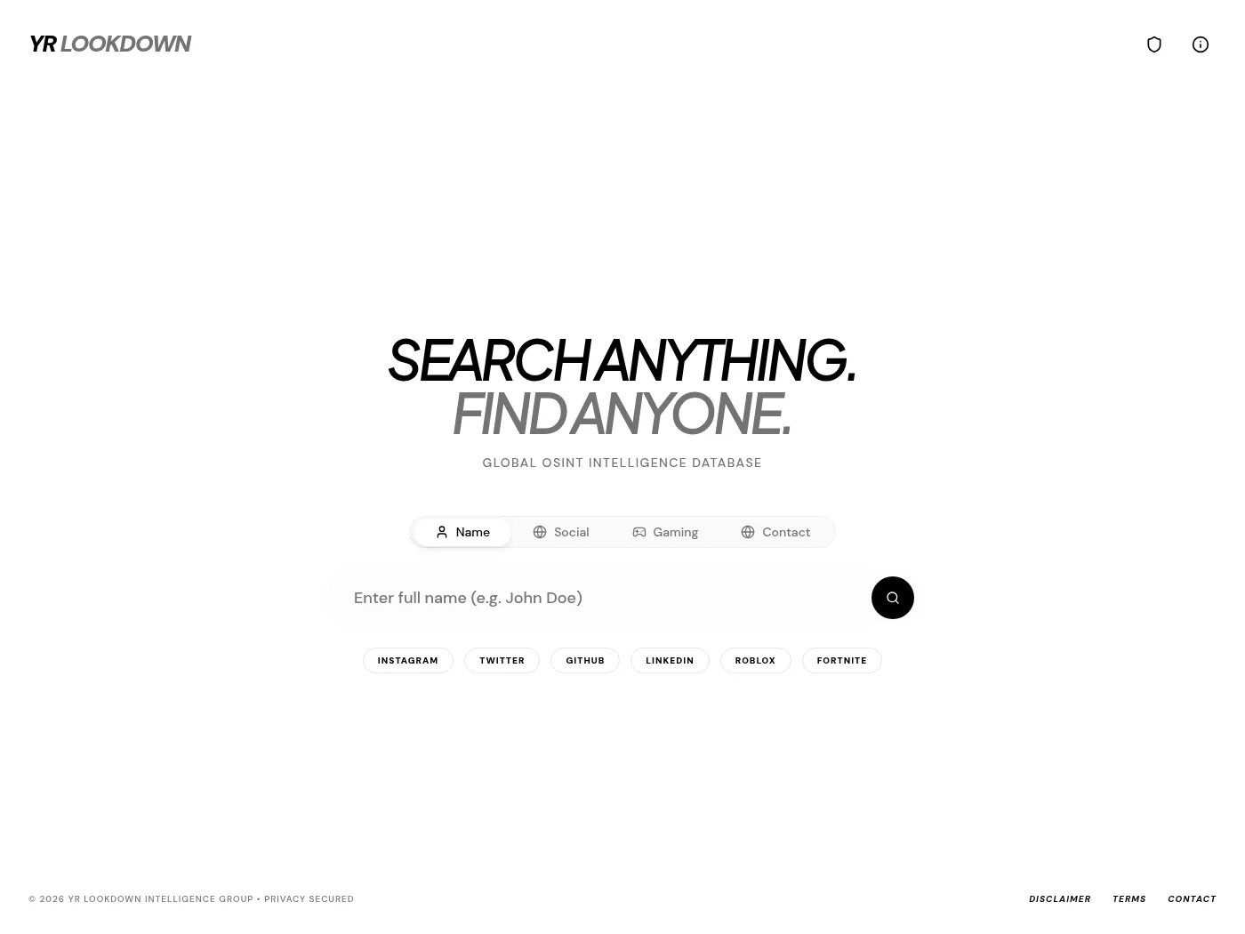 YR Lookdown OSINT Search