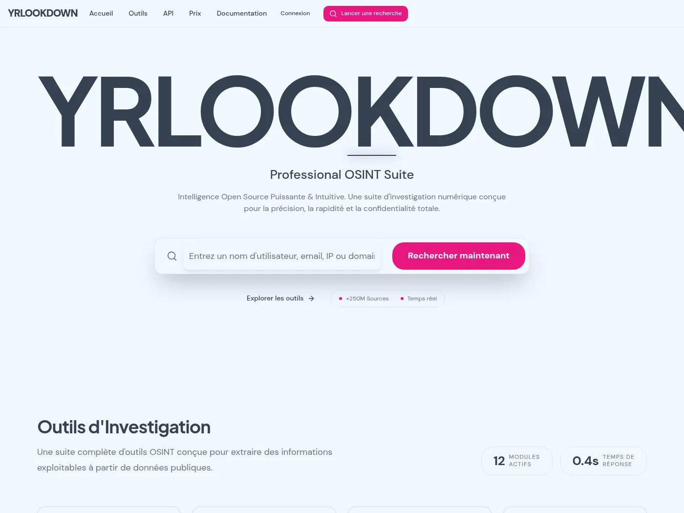 YRlookdown OSINT Suite Site