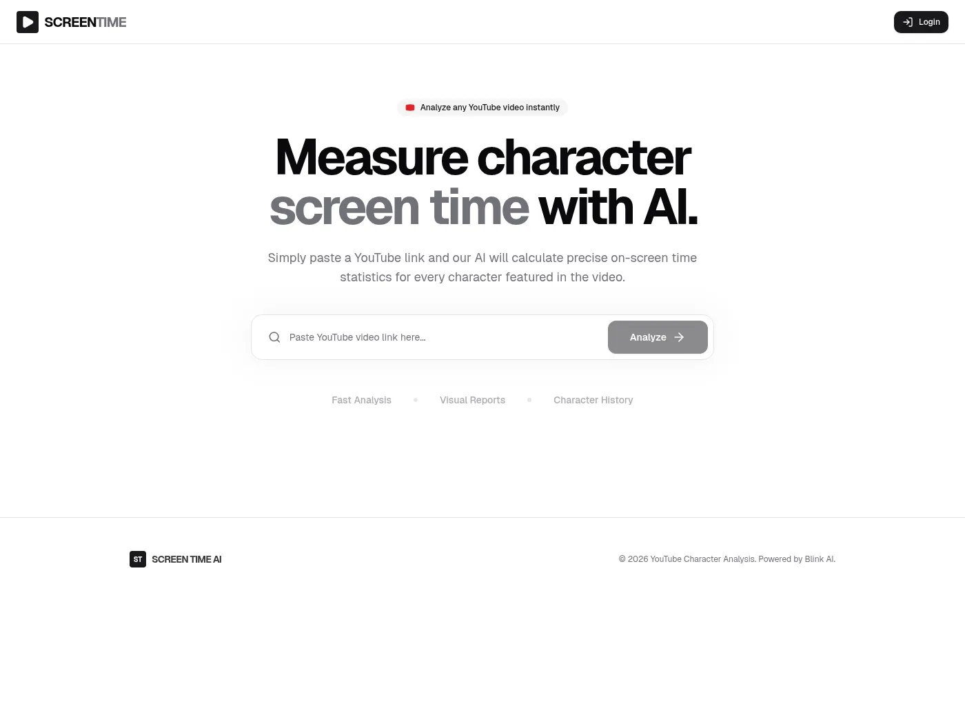 YouTube Character ScreenTime