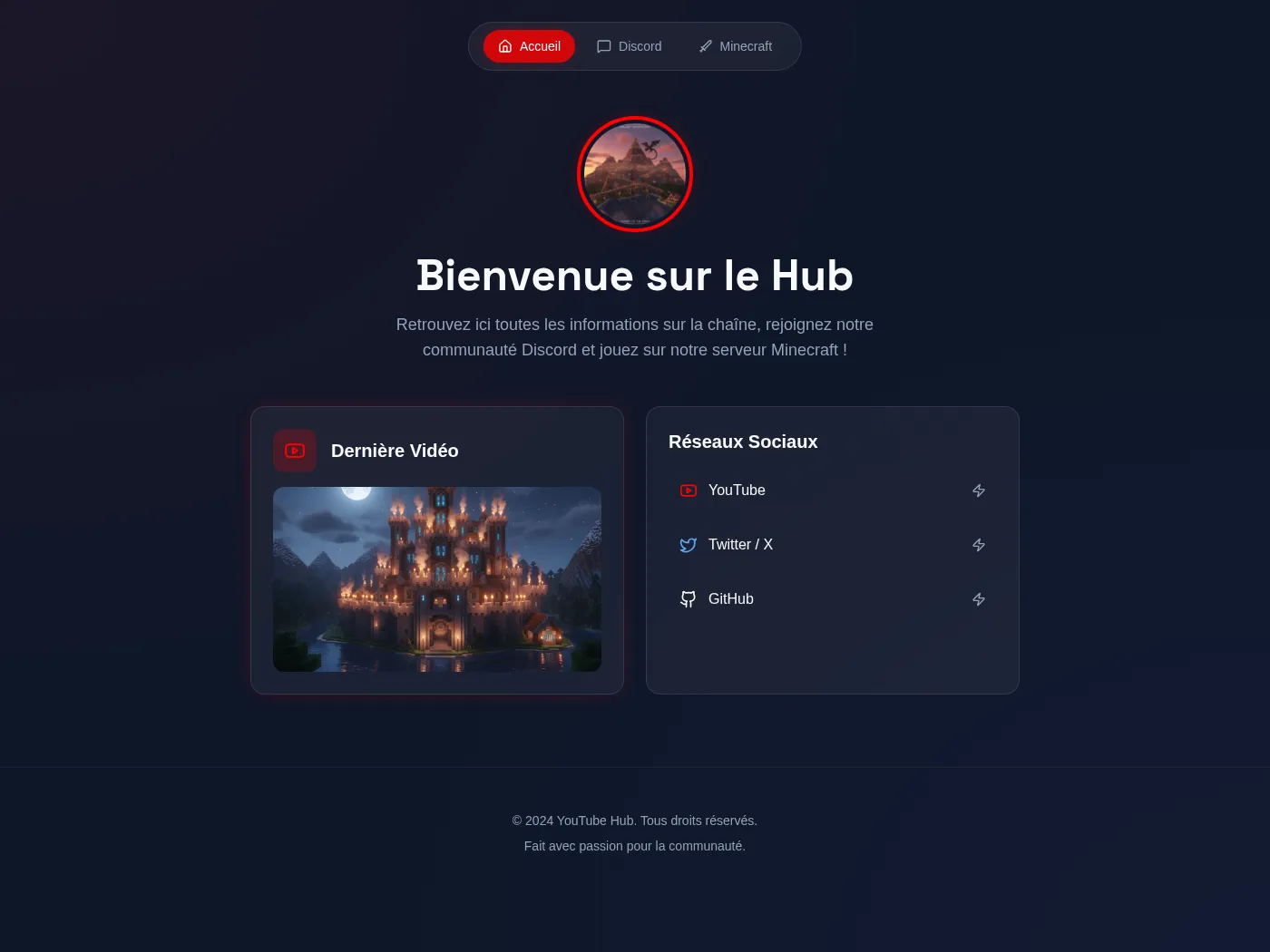 YouTube Hub Landing